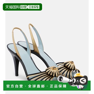 香港直邮valentino 华伦天奴 女士 Cœur Royal 皮质露跟凉鞋