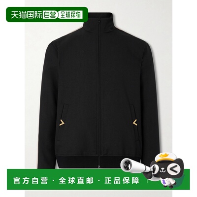 香港直邮valentino 华伦天奴 男士 Logo-Appliqued 斜纹布拉链运