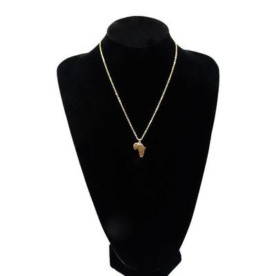 Africa Map Necklace Pendant Women Men Gold Silver Jewelry