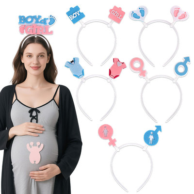 Baby Gender Disclosure Decoration Hairband Newborn Theme Par