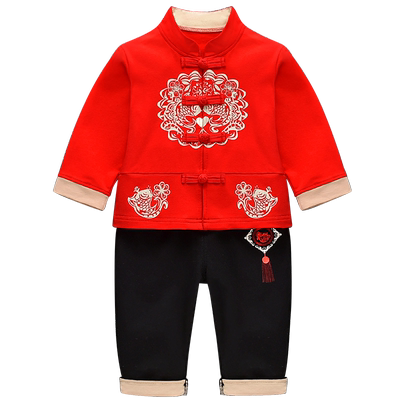 男宝一周岁抓周礼服秋冬季