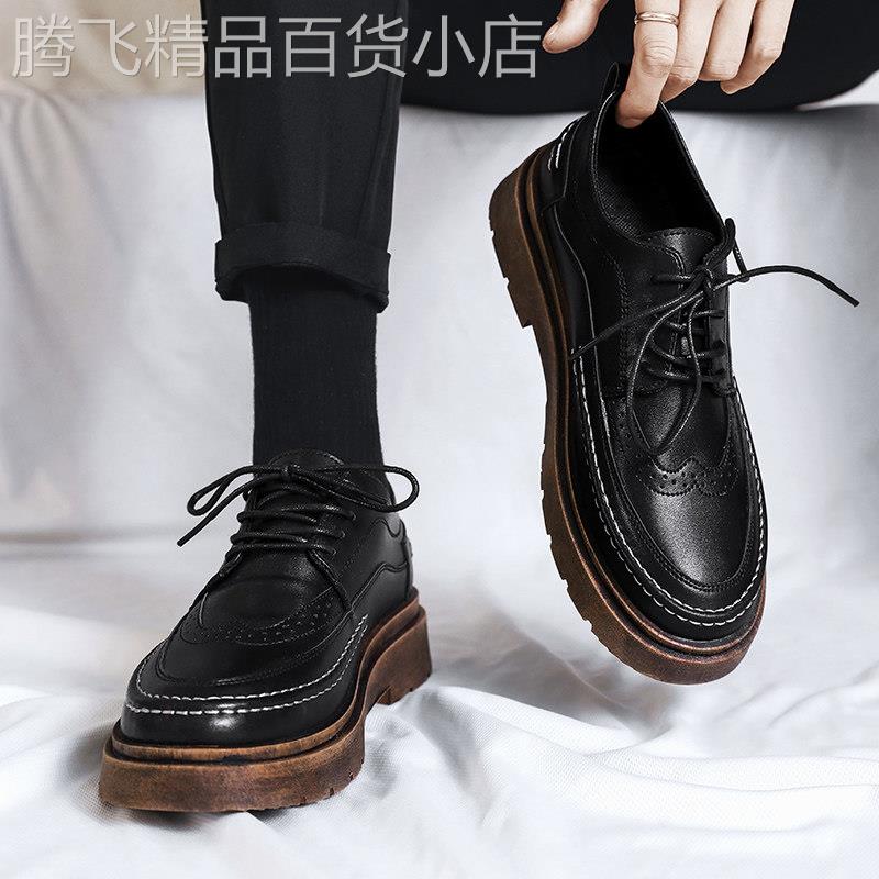 真皮男鞋2025秋季新款英伦风复古休闲商务皮鞋男士结婚新郎西装鞋