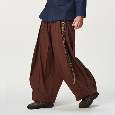 CNEW2025AW 檀棕  民族宽松自然主义 立裁立体版型设计感灯笼裤