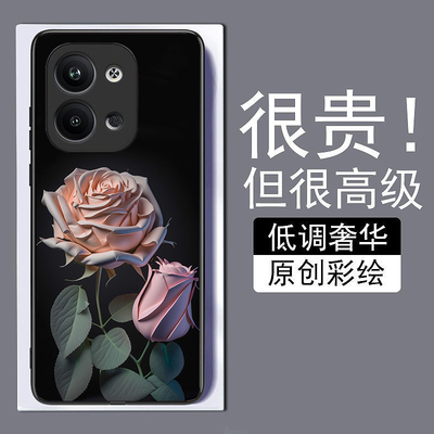 粉色玫瑰适用vivox90pro+手机壳x70t全包边60+50iQOO11pro9se10磨砂8y77e钢化玻璃s16高级15y5s网红y73s