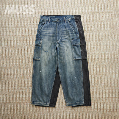 LIBERAIDERS复古水洗泼墨牛仔裤