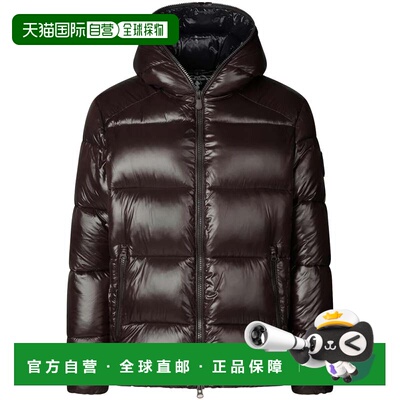 自营save the duck夹棉夹棉夹克，搭配有光泽的罩衫-棕色 美国奥