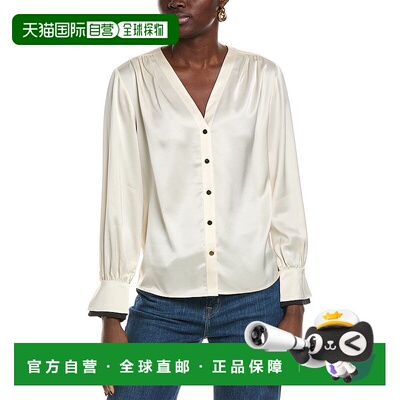 自营 TOCCIN Harmony 双袖口 V 领衬衫 - 白色 美国奥莱直发
