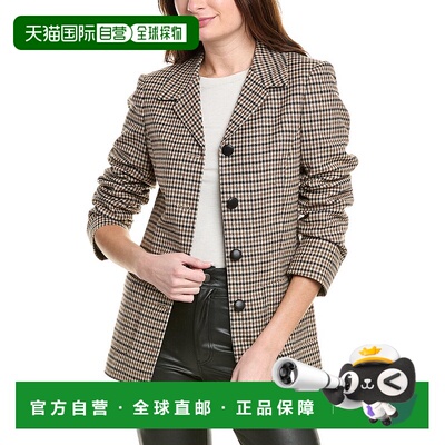 自营rag & bone Drew Italian Houndstooth Wool-Blend Blazer -