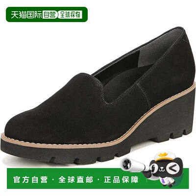 自营Women's Vionic Willa Loafers Black Suede Wedge Heel Casu