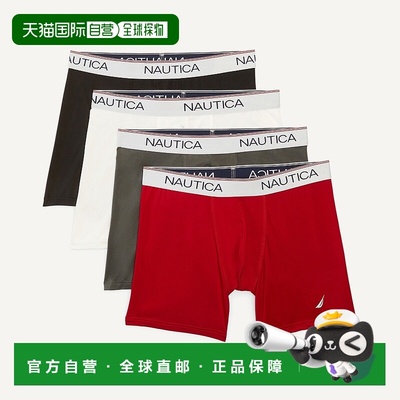 自营Nautica Mens Stretch Performance Boxer Briefs, 4-Pack -