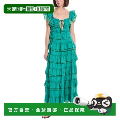 自营Beulah Tiered Maxi Dress - Green 连衣裙性感美国奥莱直发