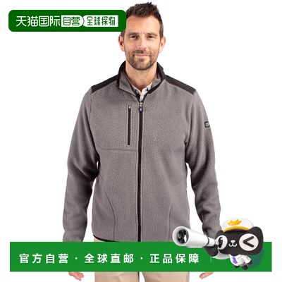 自营Cutter & Buck Cascade Eco Mens羊毛夹克-元素灰色/黑色 美
