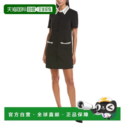 自营Milly Sheelah Crepe Mini Dress - black 美国奥莱直发