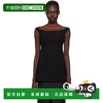 1h可退 香港直邮潮奢 TOTÊME 女士 黑色 Curved Off-Shoulder 上