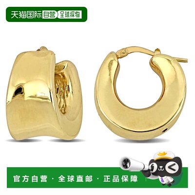 自营 mimi & max20 毫米镀黄色纯银抛光 Huggie 耳环 - 黄色 美国