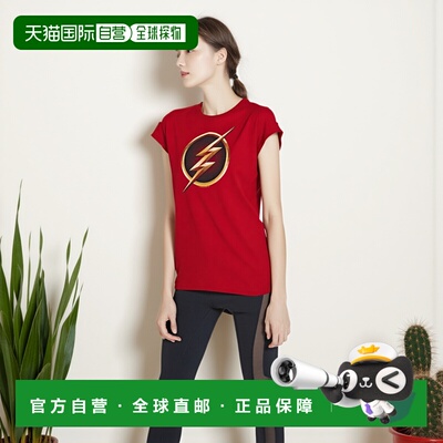 自营 gildanThe Flash 胸前徽标短袖女式 T 恤/T 恤 - 红色 美国