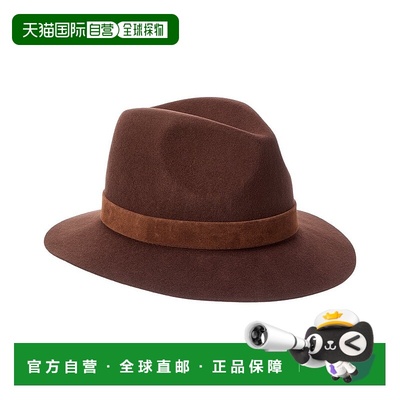 自营Bruno Magli Suede乐队羊毛Fedora-棕色 美国奥莱直发帽子