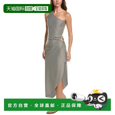 自营Surf Gypsy Lurex罗纹单肩长裙-黑色 美国奥莱直发