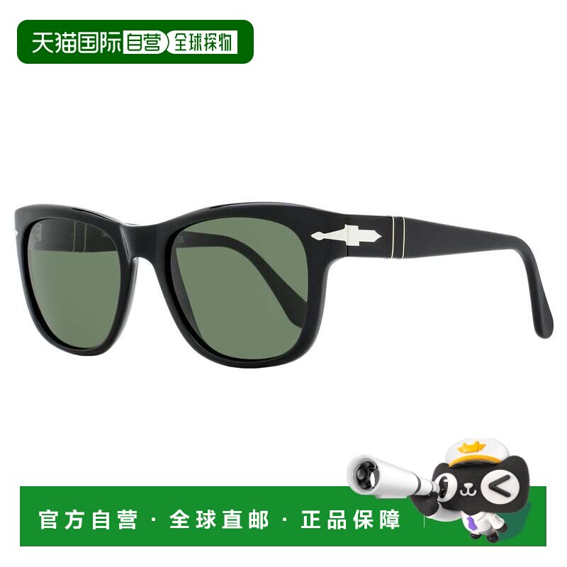 自营Persol 中性大号方形太阳镜 PO3313S 95/31 黑色 55 毫米 - 9