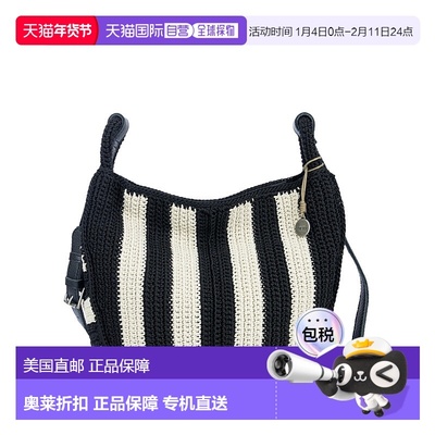自营 the sakLos Feliz斜挎包-黑色条纹 美国奥莱直发新款单肩包