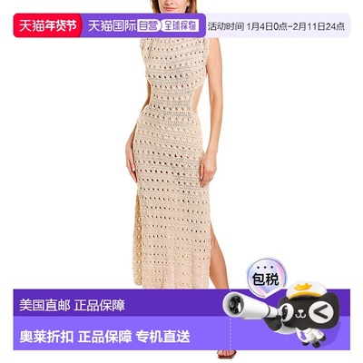 自营 Jonathan Simkhai 钩针编织中长连衣裙米色 美国奥莱直发