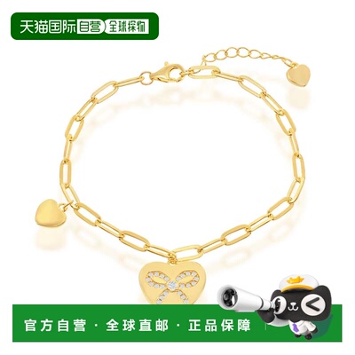 自营simonaSterling Silver Heart with CZ Ribbon Paperclip Bra