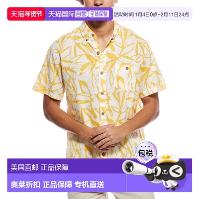 自营WEATHERPROOF VINTAGE Linen-Blend Shirt - yellow 美国奥莱