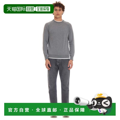 自营eleventy羊毛圆领毛衣-灰色 美国奥莱直发