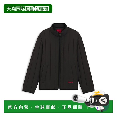 自营hugo bossLogo-detail jacket with quilting - black 美国奥