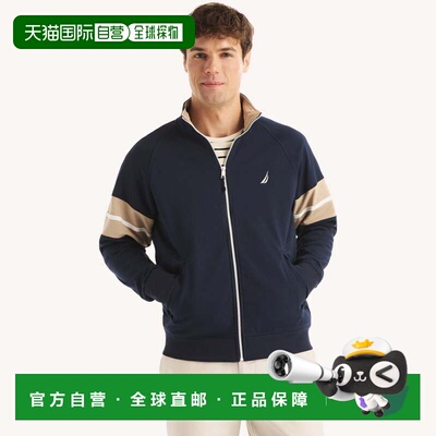 自营Nautica Mens Colorblock Raglan Sleeve Jacket - navy seas