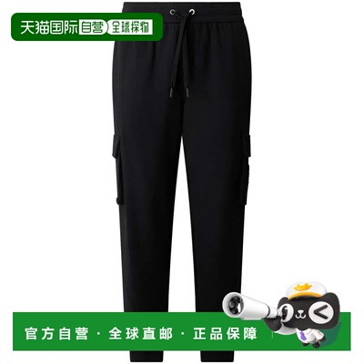 自营moose knuckles宽松的黑色Cargo慢跑裤，可调节腰带-黑色 美