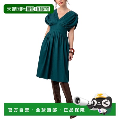 自营 Trina Turk Dasya 2 中长连衣裙 - 绿色 美国奥莱直发