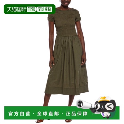 自营madewellMadewwell Abruzzo烟熏中长款连衣裙-绿色 美国奥莱