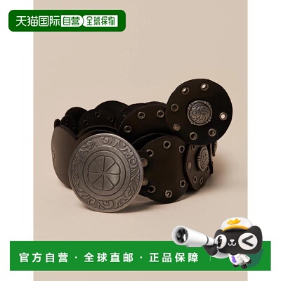 自营Lucky Brand Grommet Concho腰带-黑色 美国奥莱直发
