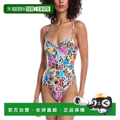 自营Milly Rainbow Oasis Belted One-Piece - black 美国奥莱直