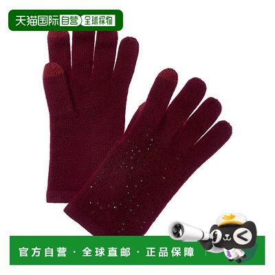 自营sofiacashmere Scattered Heat Set Cashmere Glove - red 美