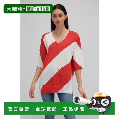 自营incashmereCotton Blen Diagonal Bold Stripe V-Neck Pullov