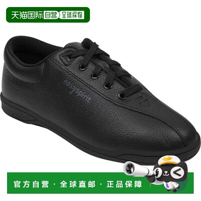 自营Women's Easy Spirit AP1 Sneakers  Black Leather Lace Up