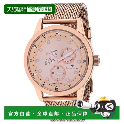 自营Christian Van Sant Men's Rose gold dial Watch - black mo