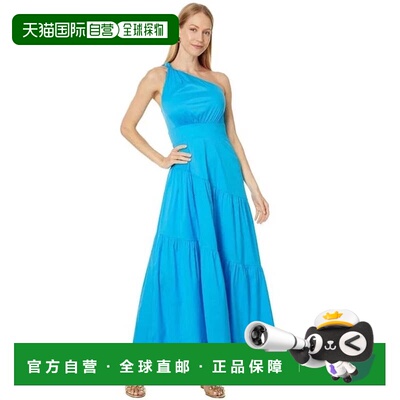 自营Lilly Pulitzer Lucilyn Fit & Flare连衣裙女蓝绿色单肩GBO3