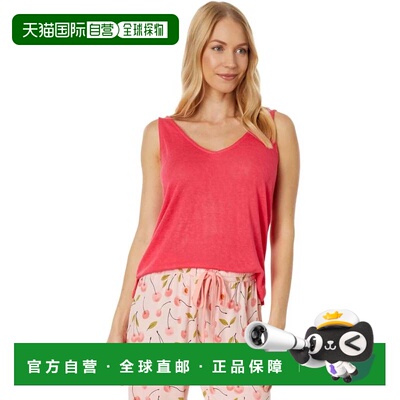 自营pj salvage皮杰打捞回到基础背心女式樱桃v领睡衣GBO3463-红