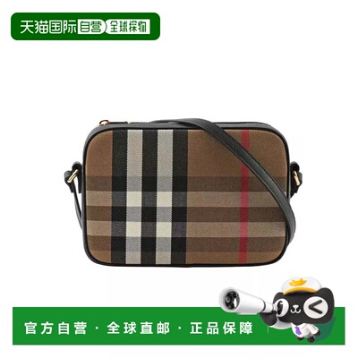 自营Burberry Women's Large Canvas Leather Camera Crossbody B