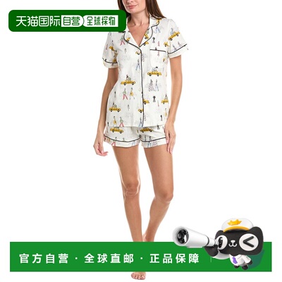 自营bedhead床头造型两件套短款睡衣套装-白色 美国奥莱直发