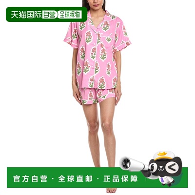 自营Katie Kime 2pc Floret Pajama Short Set - pink 美国奥莱直