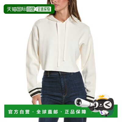 自营3.1 Phillip Lim短款羊毛混纺连帽衫-白色 美国奥莱直发