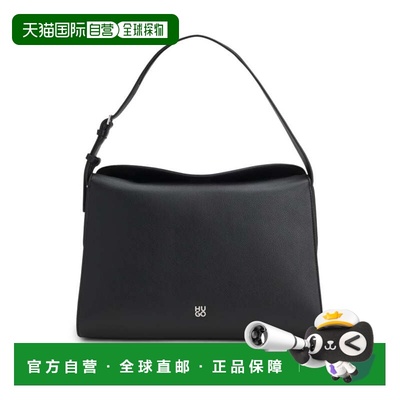 自营hugo bossStacked-logo shoulder bag in faux leather - bla