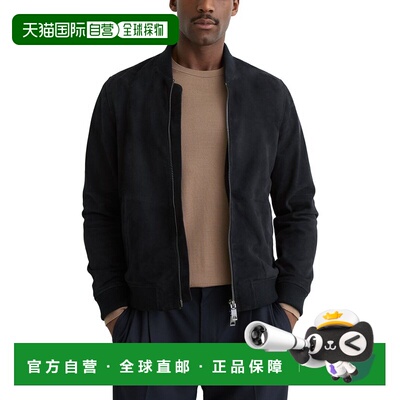 自营Reiss Picture绒面革夹克-海军蓝 美国奥莱直发