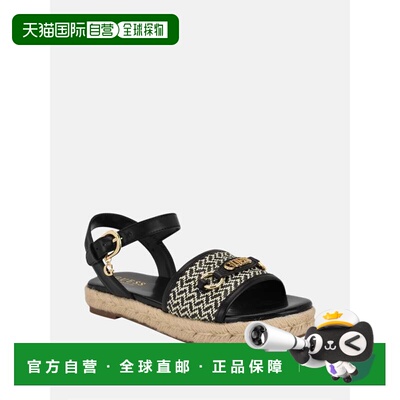 自营guessResssia Espadrille 凉鞋 - 黑色/白色 美国奥莱直发