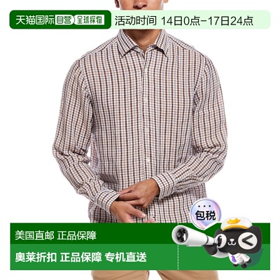 自营Robert Talbott Morgan Check Linen Shirt - orange 美国奥