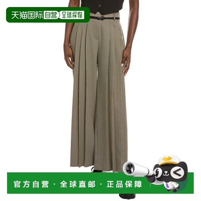 自营Kenneth Cole Houndstooth Wide Leg Double Belted Pant - b